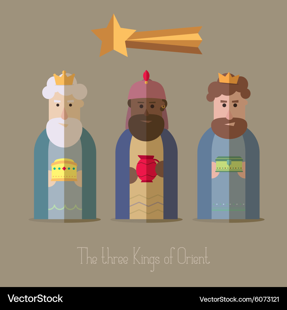 Three kings of orient wisemen 4 Royalty Free Vector Image