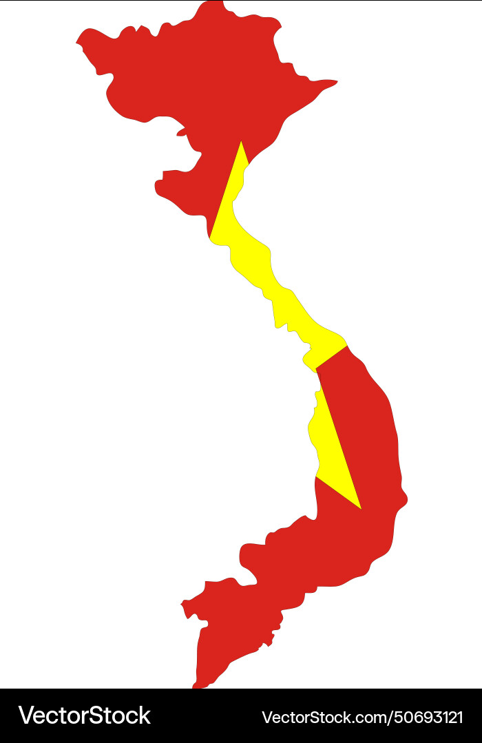 Vietnam flag in map Royalty Free Vector Image - VectorStock