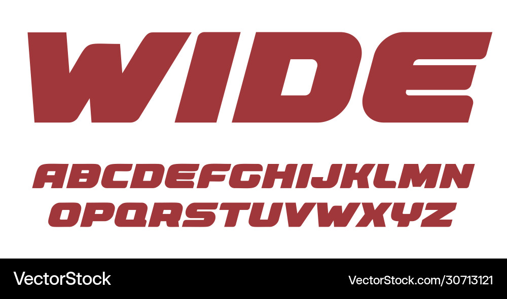 Wide bold letters set heavy alphabet italic Vector Image