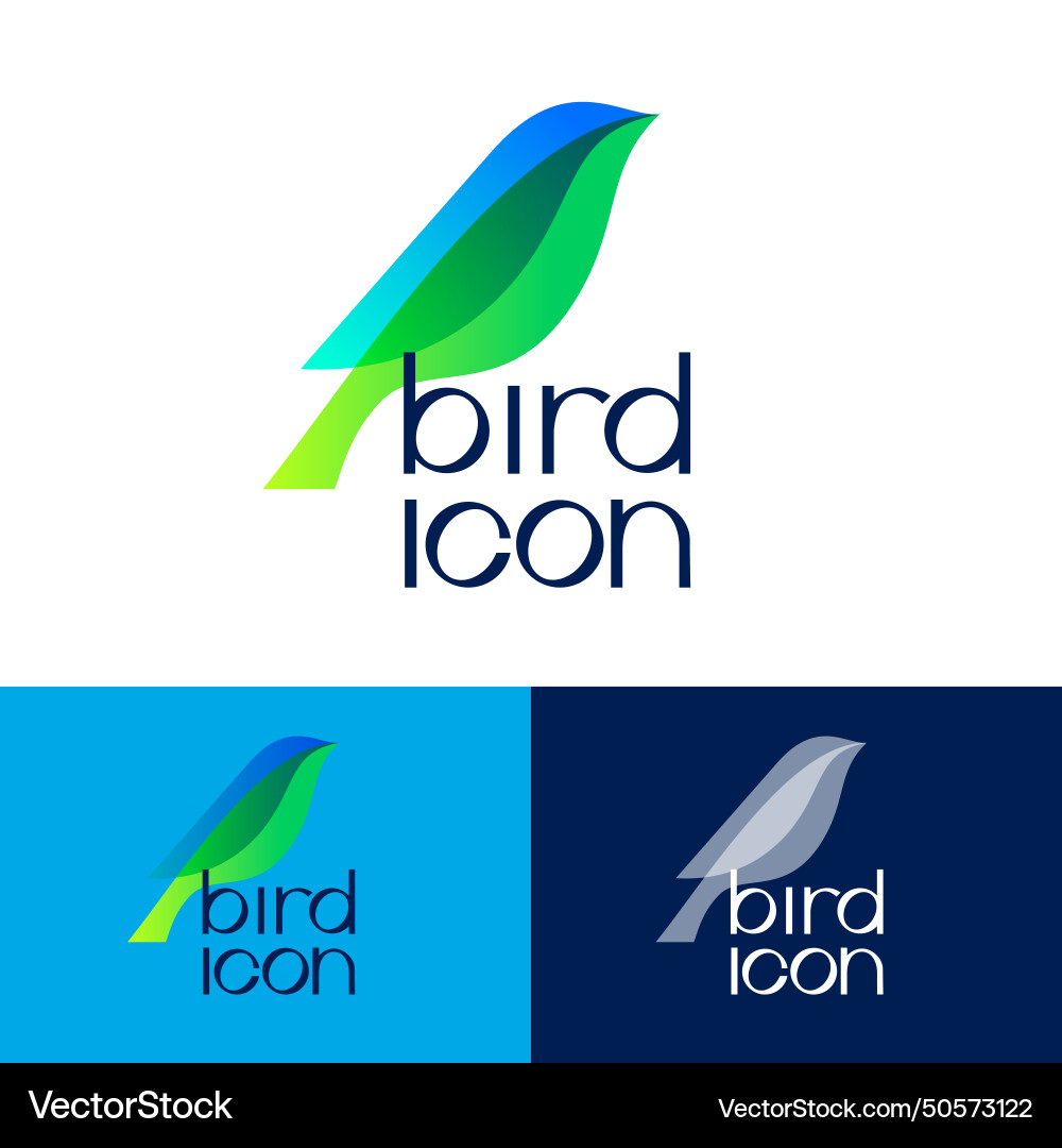Beautiful colored bird icon consists transparent Vector Image