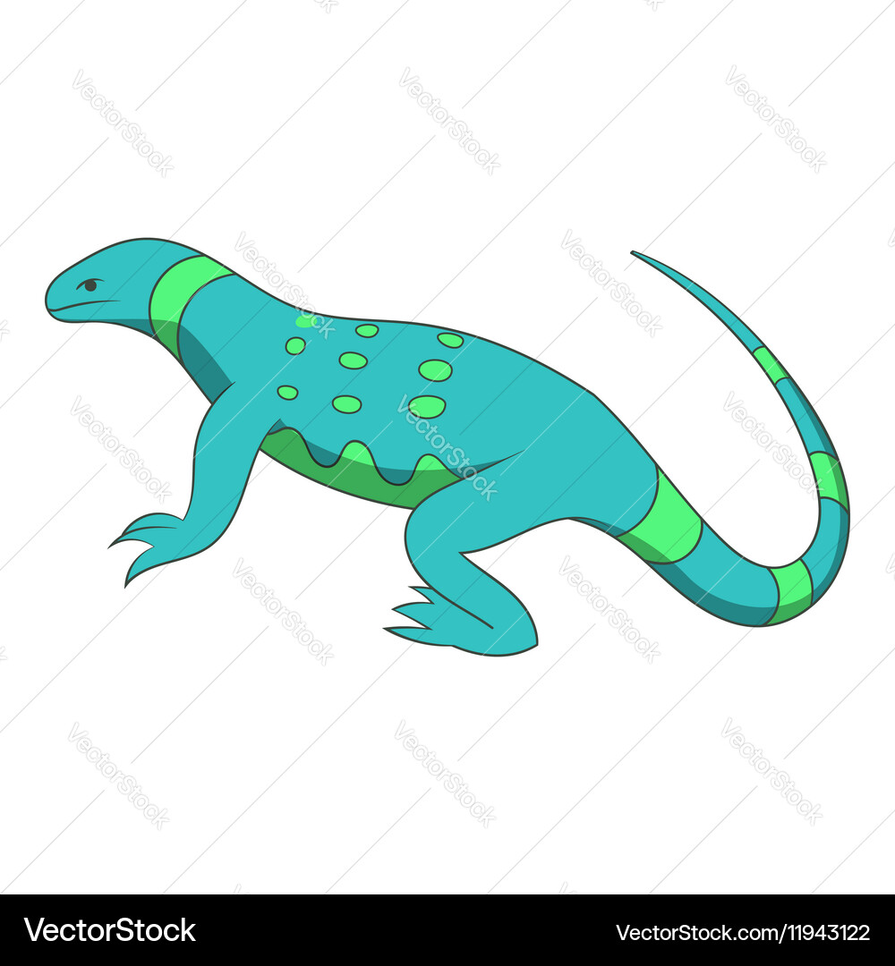 Blue lizard icon cartoon style Royalty Free Vector Image