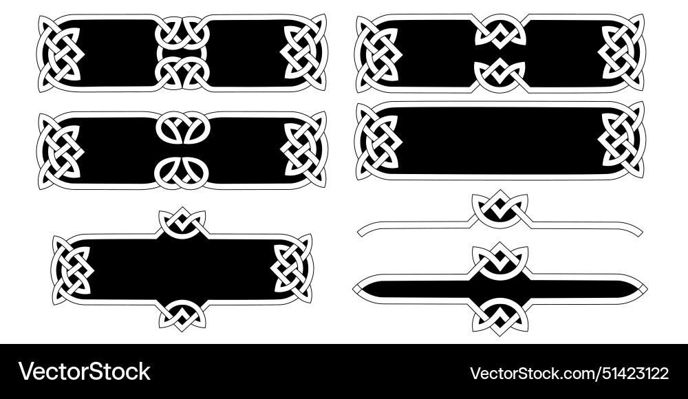 Celtic ornamental frames with knots northern Vector Image