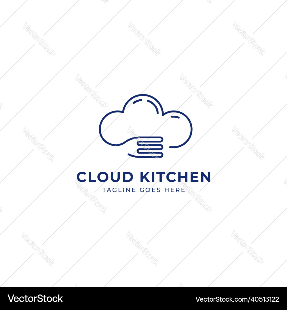 Cloud-Küche Logo digitale Technologie Lizenzfreier Vektor