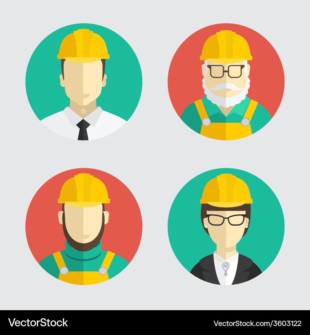 Construction Worker Icons Royalty Free Vector Image