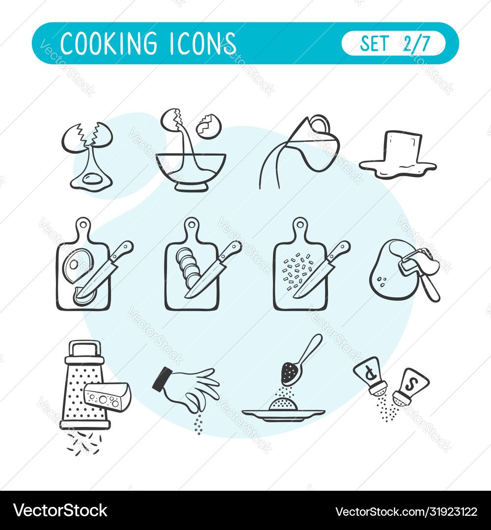 Cooking icon set 2 7 doodle version Royalty Free Vector