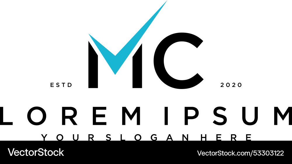 Creative letter mc checklist logo design concept Vector Image