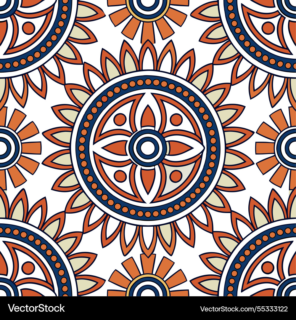 Ethnic patterns seamless design with vibrant Vector Image