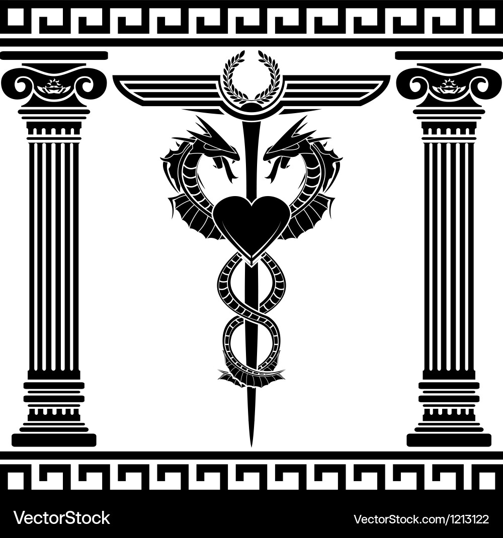 Fantasy medical symbol stencil Royalty Free Vector Image