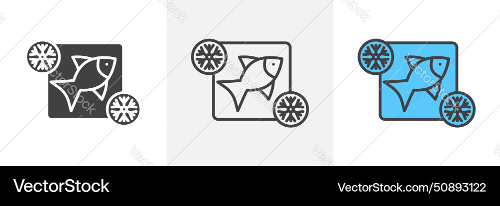 Frozen food icon set ice symbol Royalty Free Vector Image