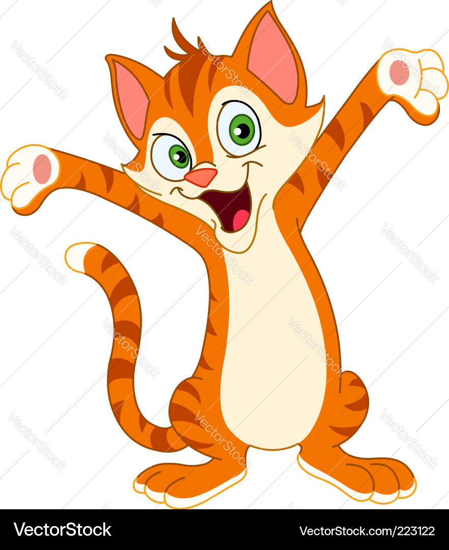 Happy cat Royalty Free Vector Image - VectorStock