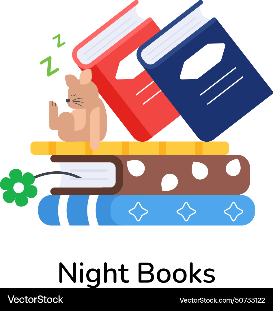 Night books Royalty Free Vector Image - VectorStock