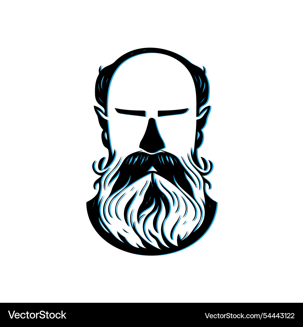 Old man with a big beard vintage style concept Vector Image
