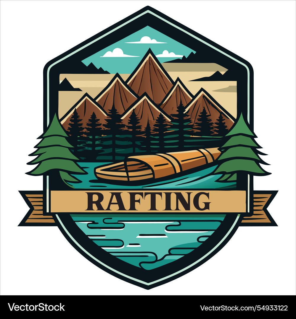 Rafting t-shirt design Royalty Free Vector Image