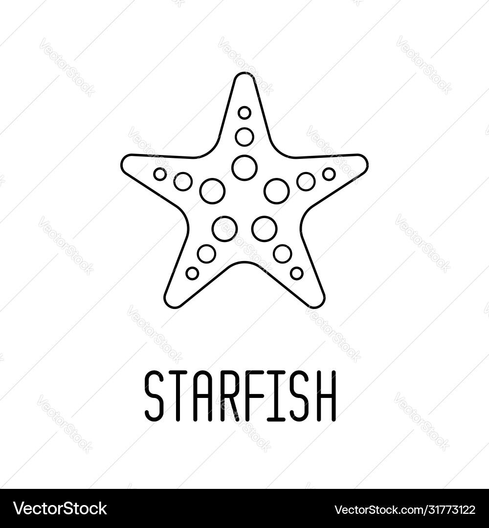 Starfish line icon Royalty Free Vector Image - VectorStock