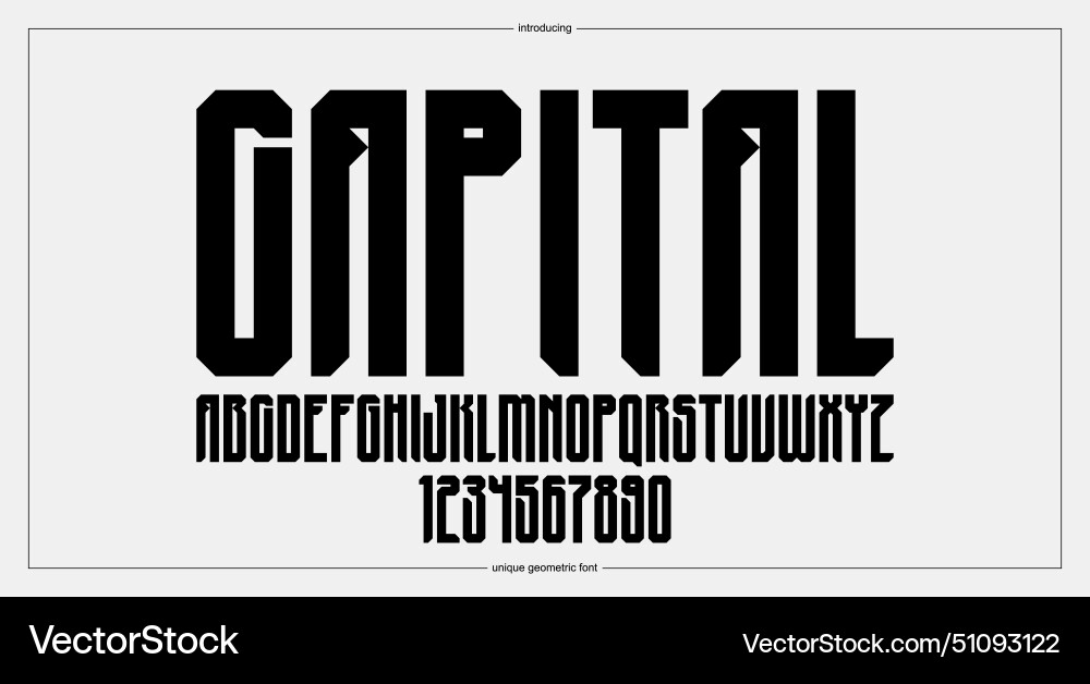 Urban massive tall geometric font for logos Vector Image