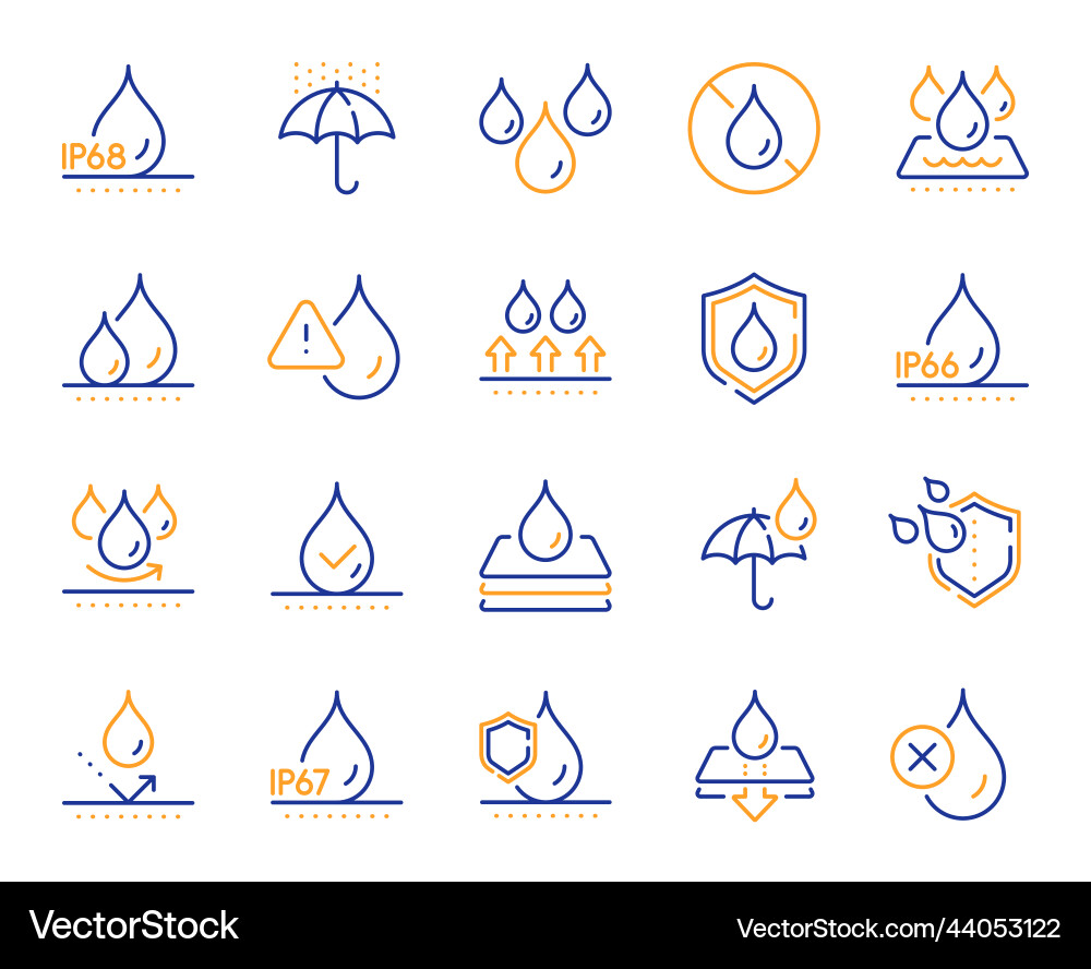Waterproof line icons durable fabric surface Vector Image