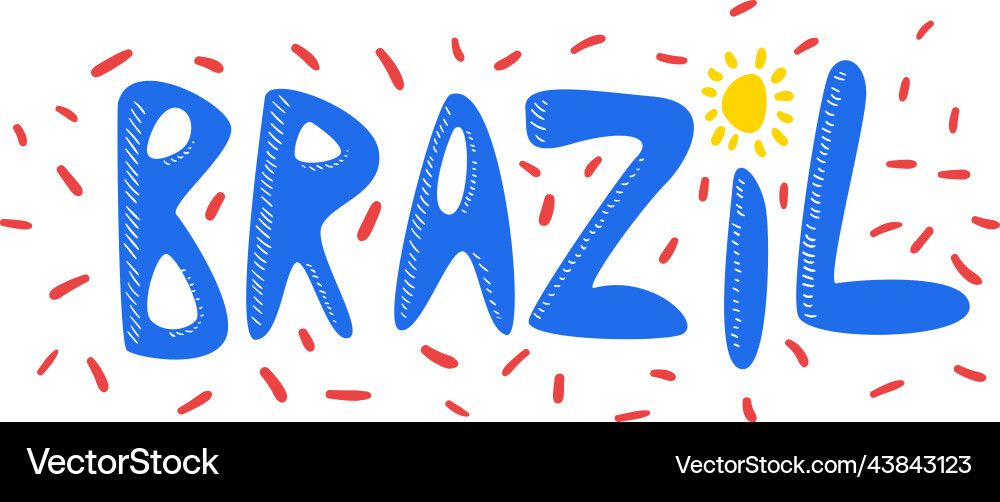 Brazil flat background Royalty Free Vector Image