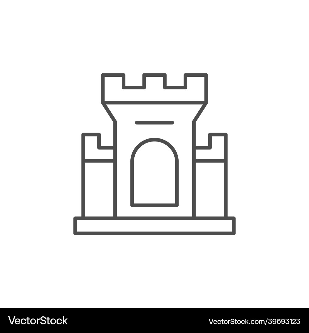 Castle or fortress line outline icon Royalty Free Vector