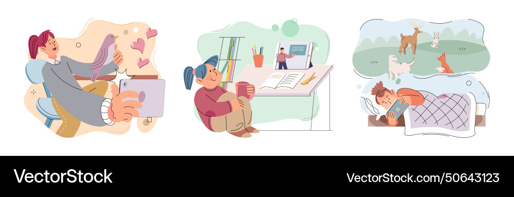 Gadget addiction the habit constantly checking Vector Image