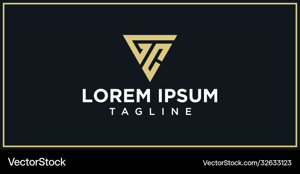 Gc triangle logo Royalty Free Vector Image - VectorStock