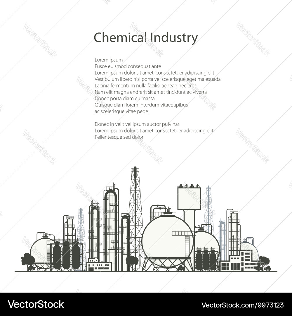 Refinery processing of natural resources Vector Image