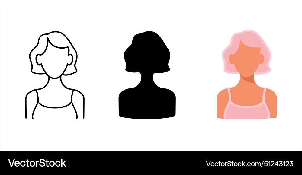 Set of three avatar office workers user icon Vector Image