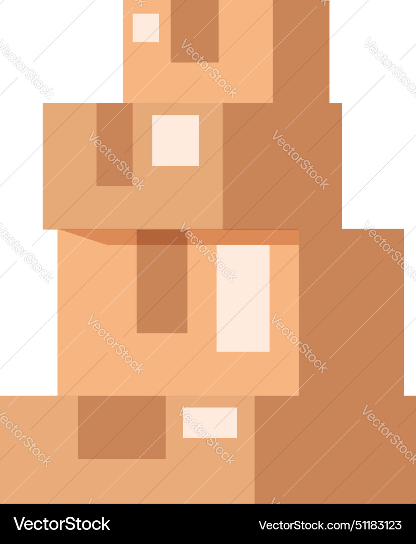 Stack of carton boxes icon cartoon storage Vector Image