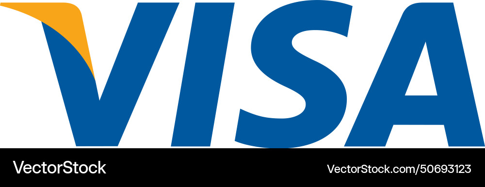 Visa logo global payment system getaway Royalty Free Vector