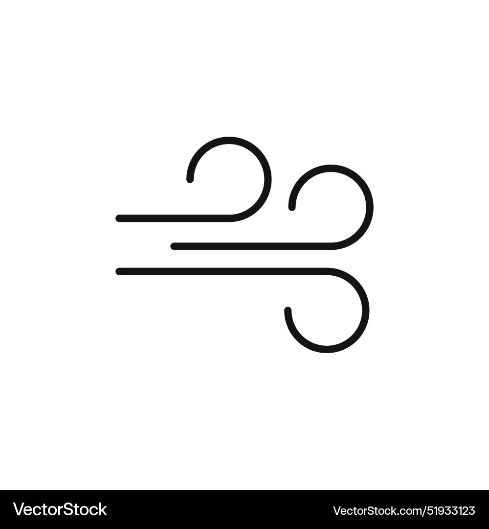 Wind blowing icon for weather forecast Royalty Free Vector
