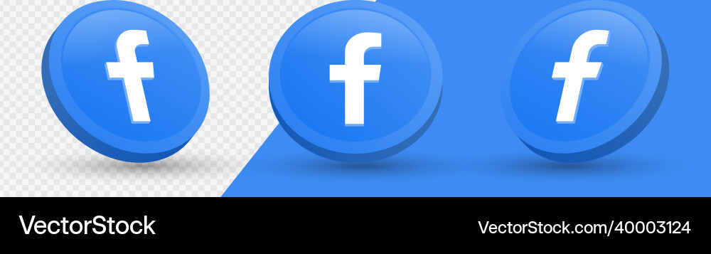 3D Facebook Circle Logo Royalty Free Vector Image