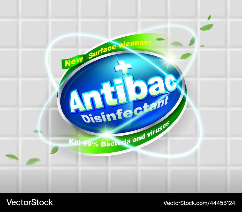 Antibacterial disinfectant logo Royalty Free Vector Image