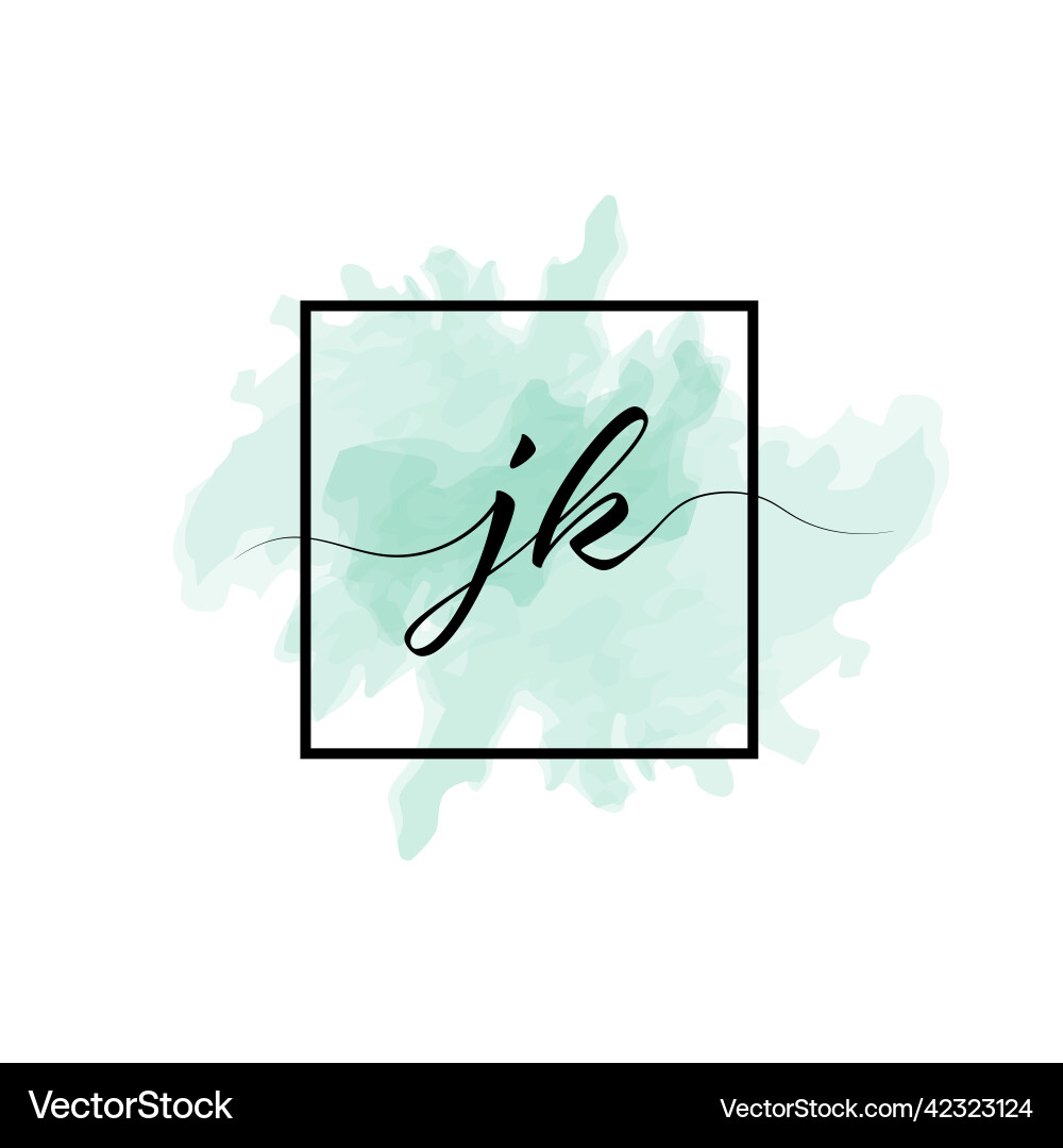 Calligraphic lowercase letters j and k Royalty Free Vector