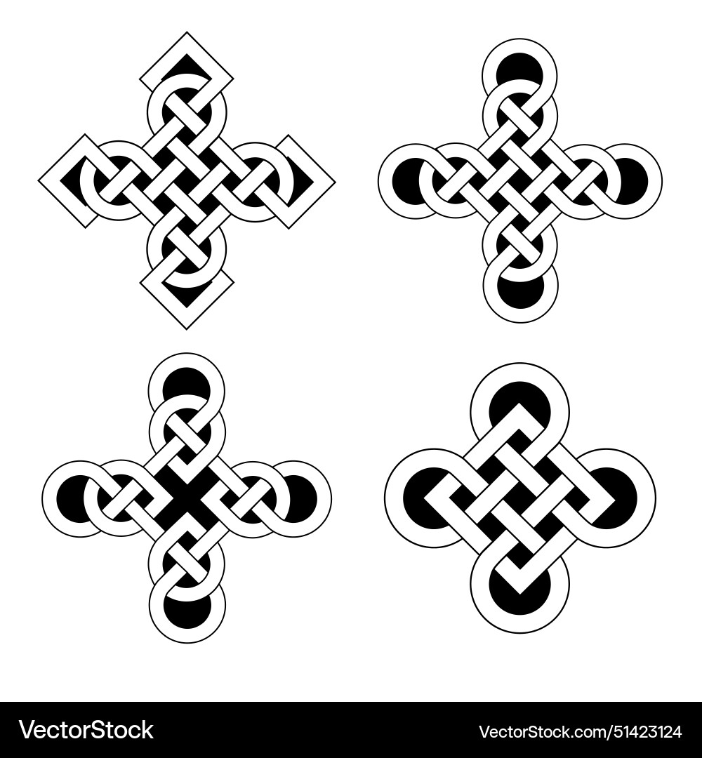 Celtic ornaments knots collectionnorthern irish Vector Image