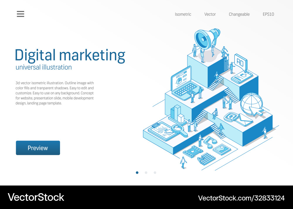 Digital marketing business people teamwork Vector Image