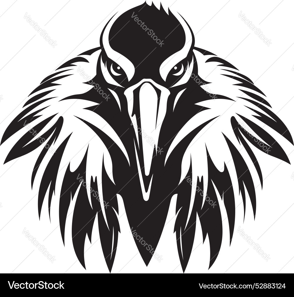 Graceful vulture logo design dark winged Vector Image