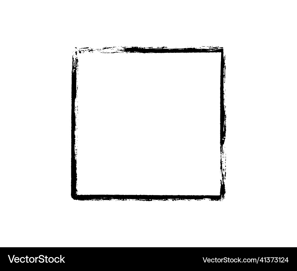 Grunge Black Ink Square Frame Royalty Free Vector Image