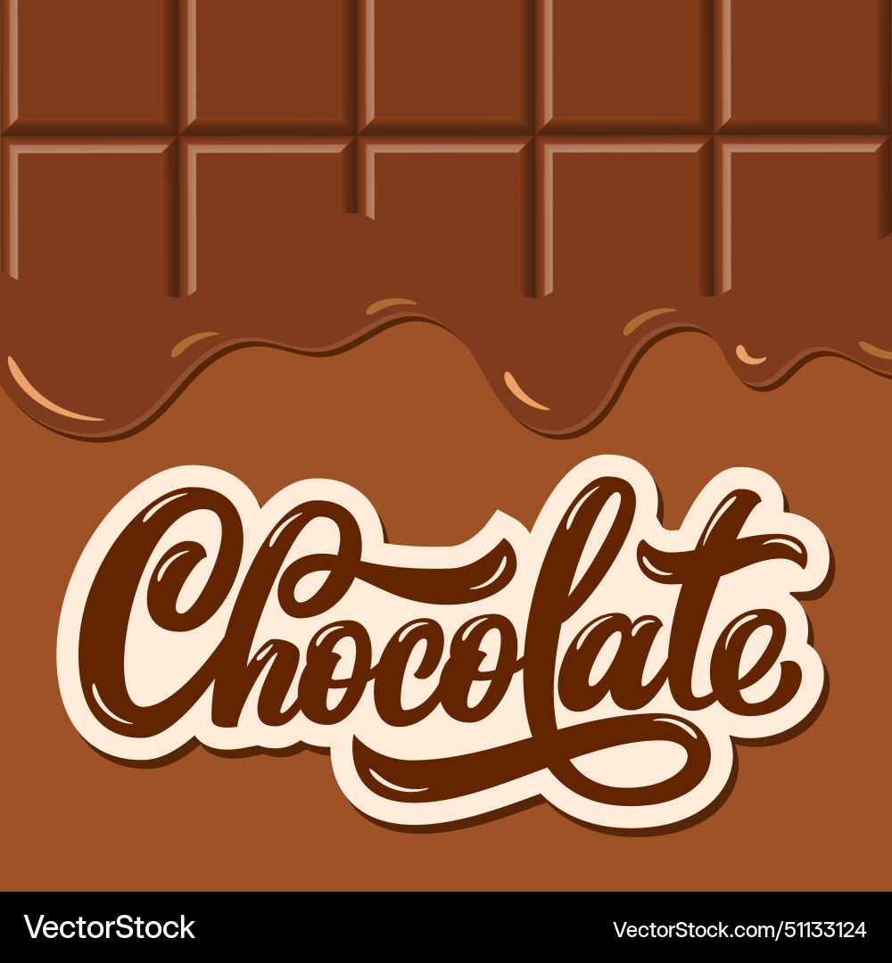 Liquid chocolate hand lettering custom Royalty Free Vector