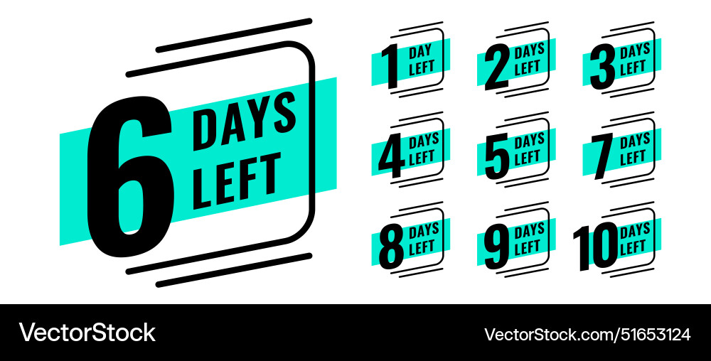 Online-Shop Countdown-Timer mit Anzahl der Tage Vektorbild