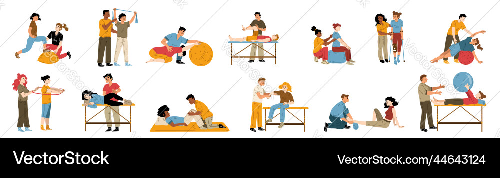 Physical therapy treatment massage rehab Vector Image