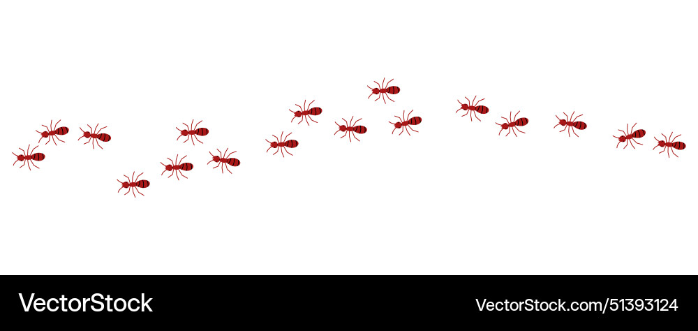 Red ants line 1 Royalty Free Vector Image - VectorStock