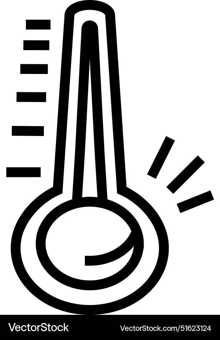 Rising temperature gauge progress line icon Vector Image