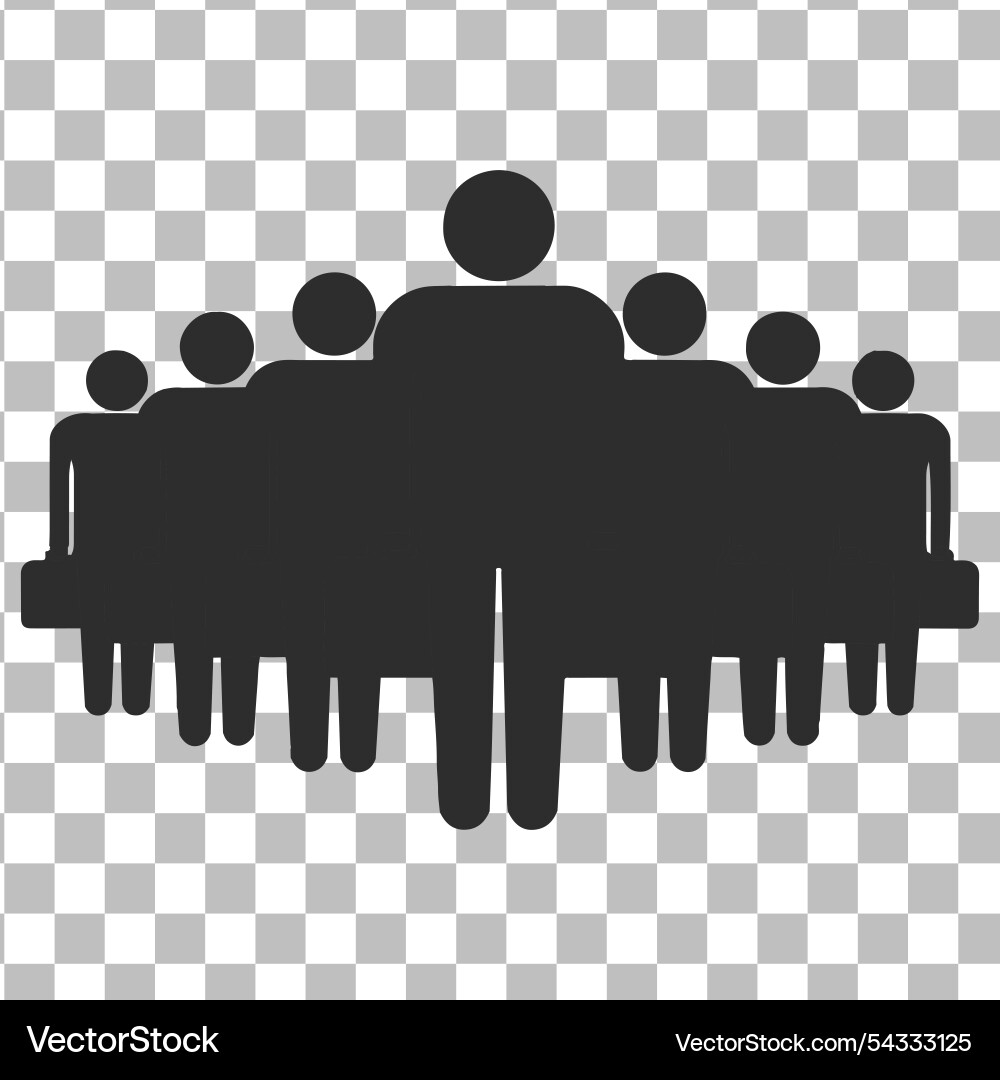 Bold leadership icon with team silhouettes Vector Image