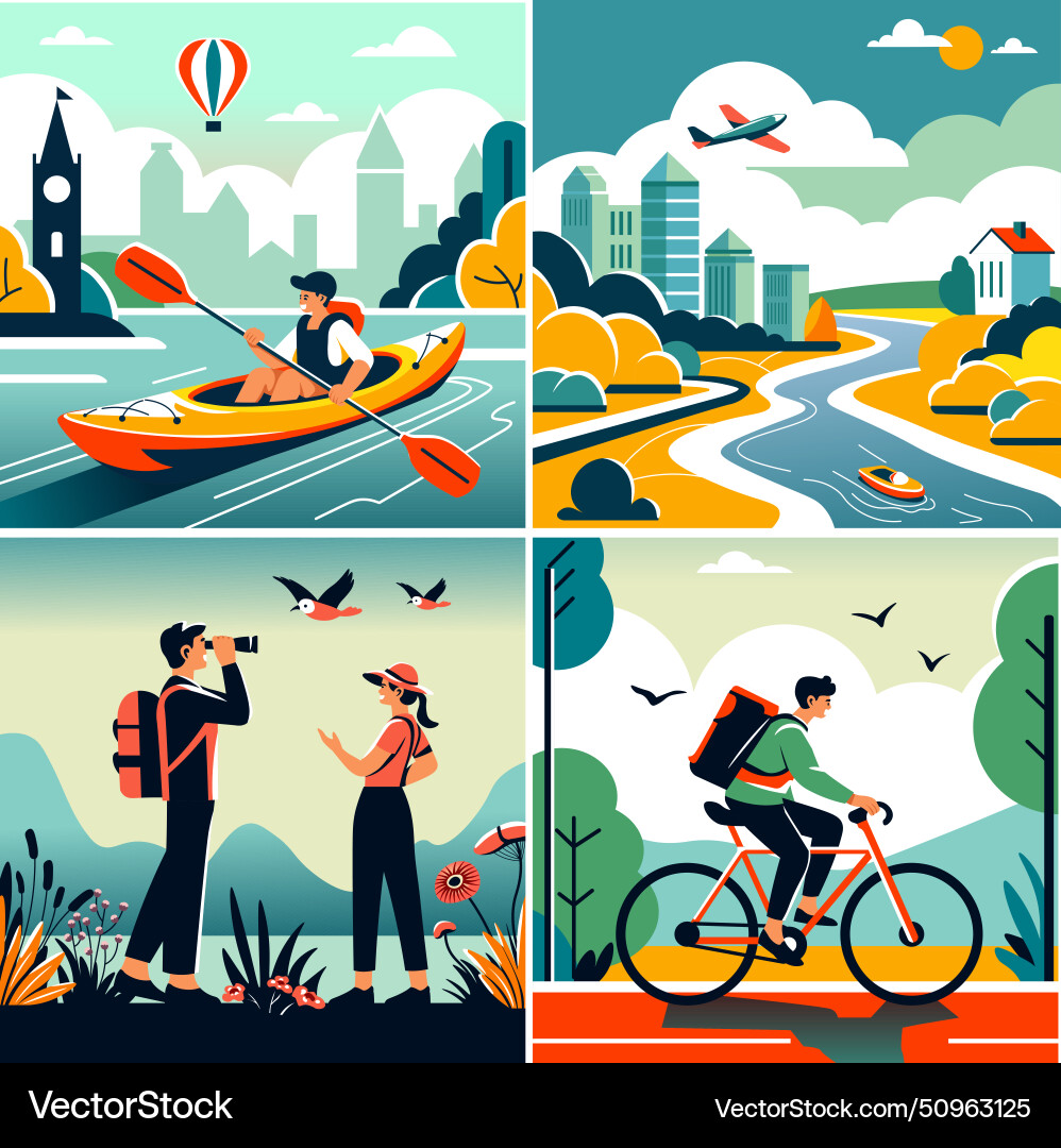 Cycling outdoor activity Royalty Free Vector Image