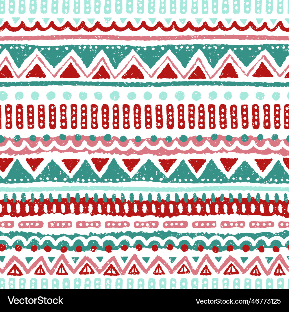 Hand drawn abstract seamless pattern ethnic Vector Image