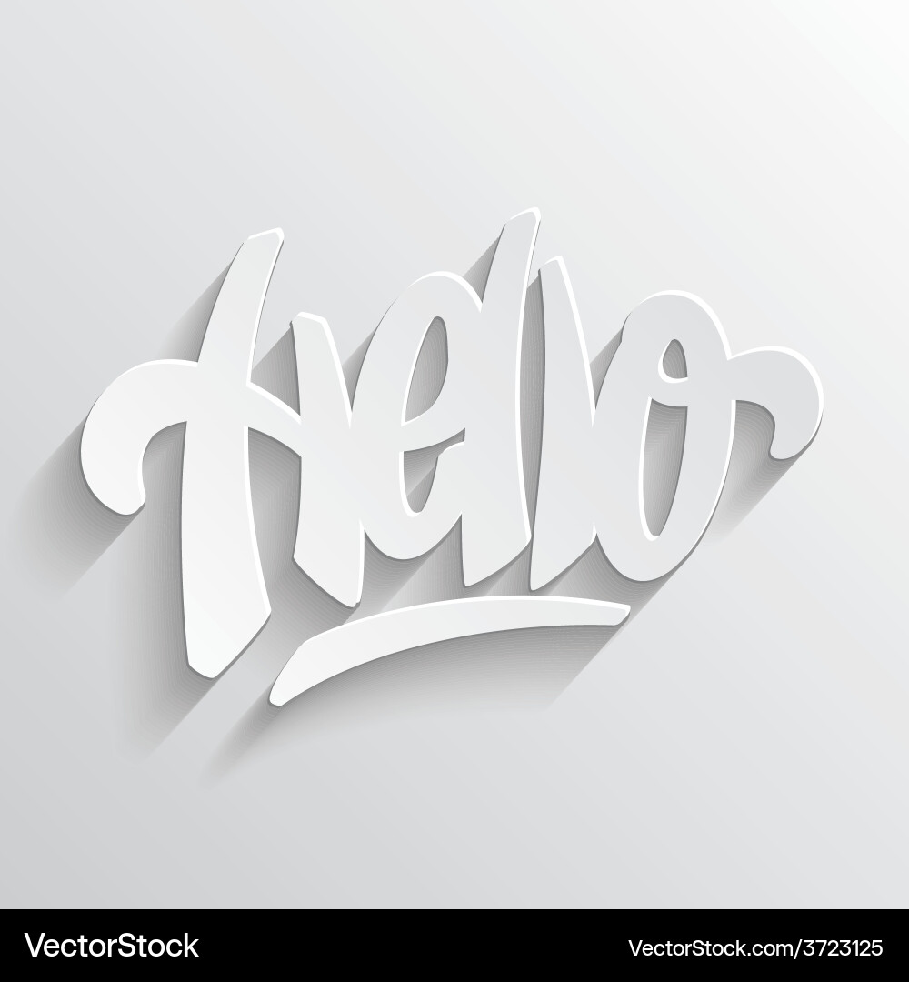 Hello hand lettering Royalty Free Vector Image