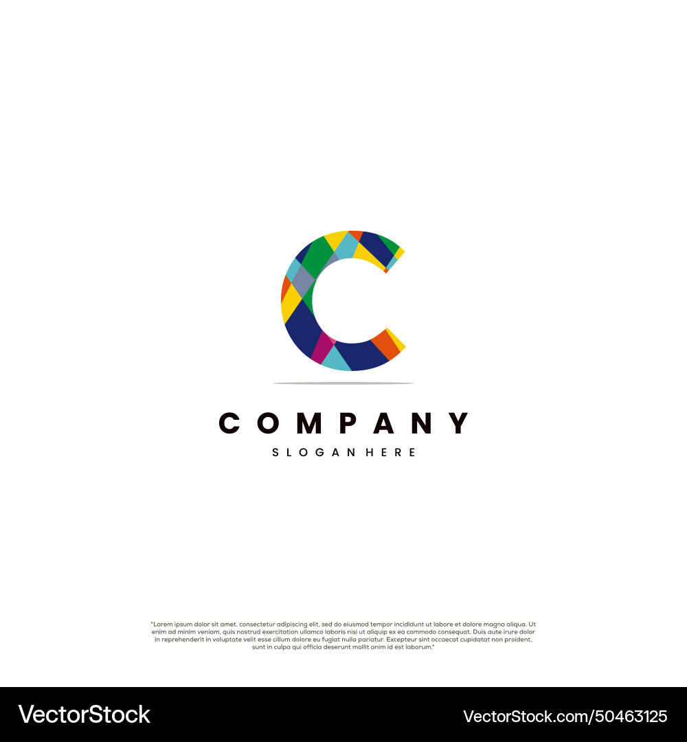 Initial c with abstract colorful logo design Vector Image