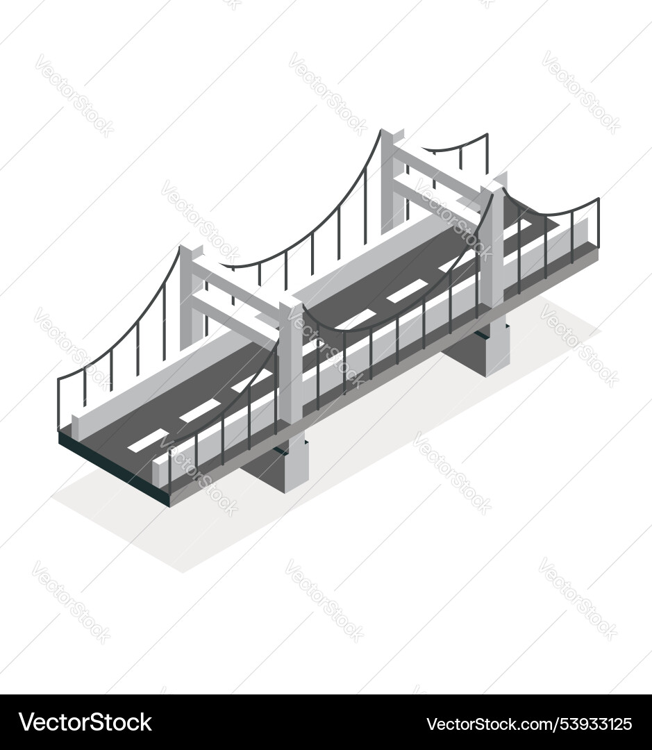 Isometric bridge road icon urban infrastructure Vector Image