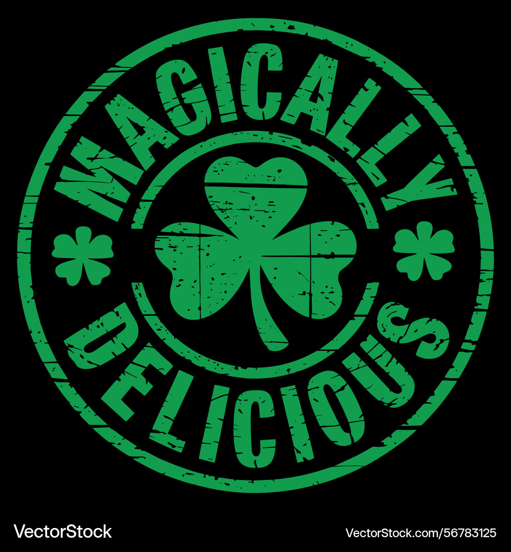 Magically ing delicious funny shamrock Royalty Free Vector