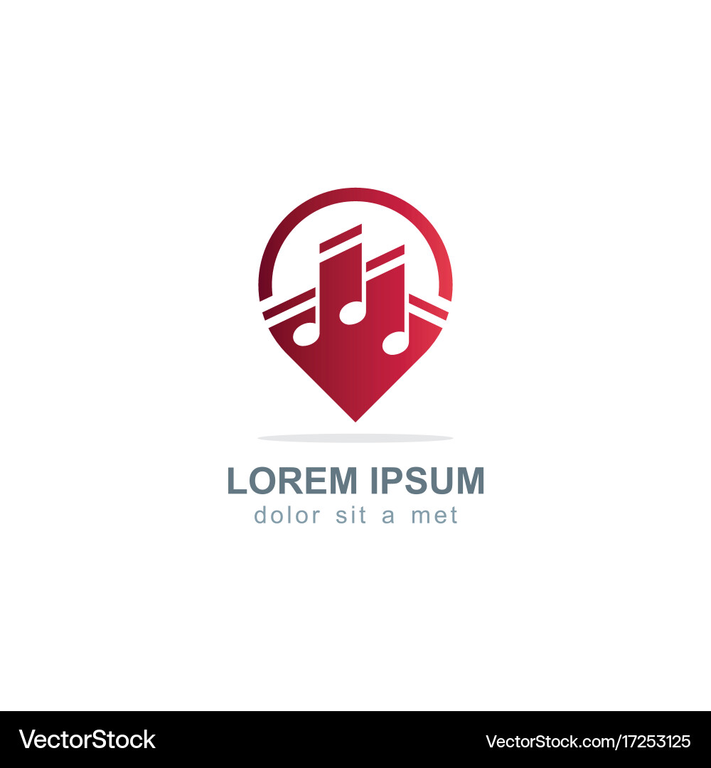 Music note media logo Royalty Free Vector Image