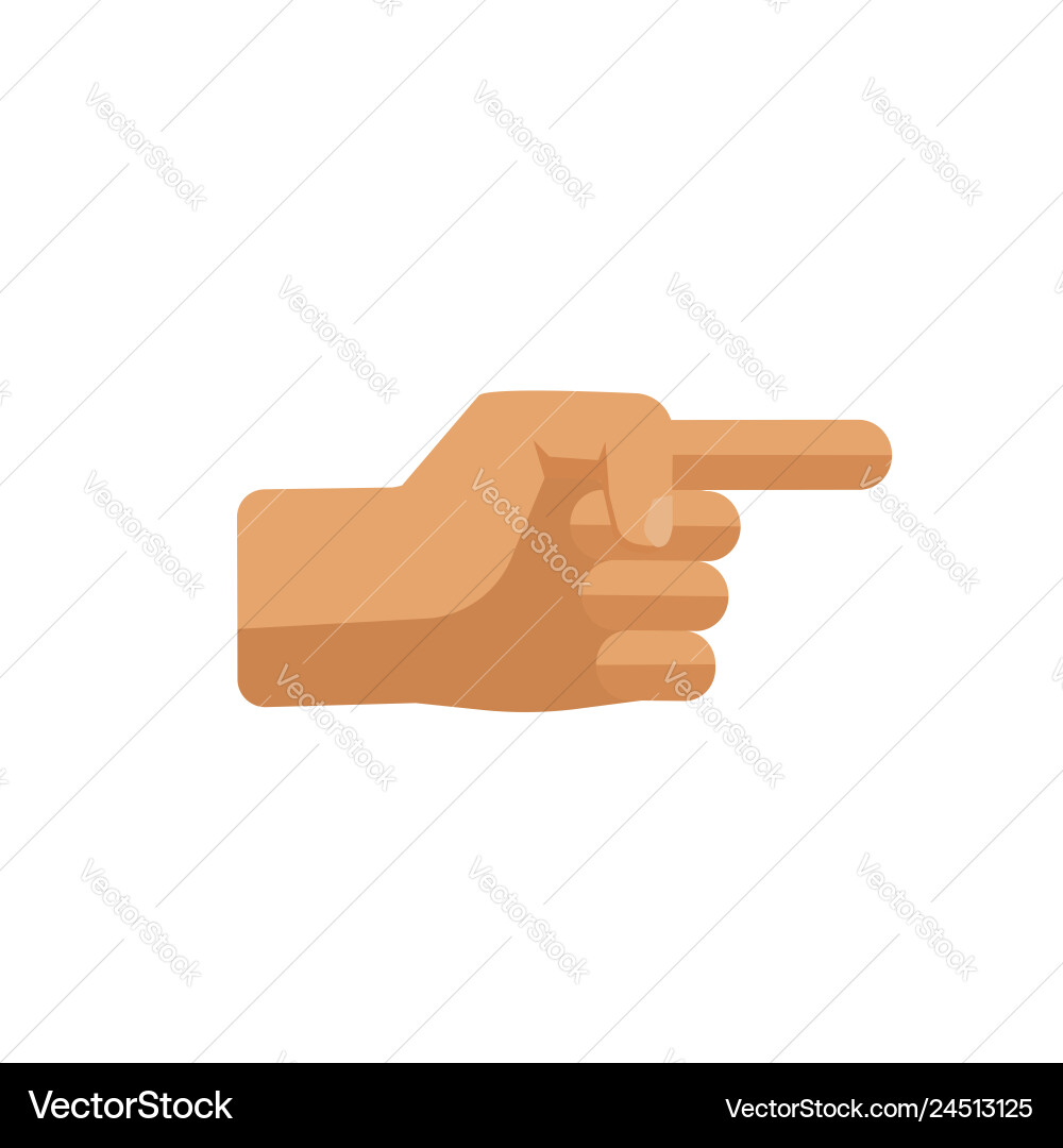 Pointer finger icon flat cartoon thumb Royalty Free Vector